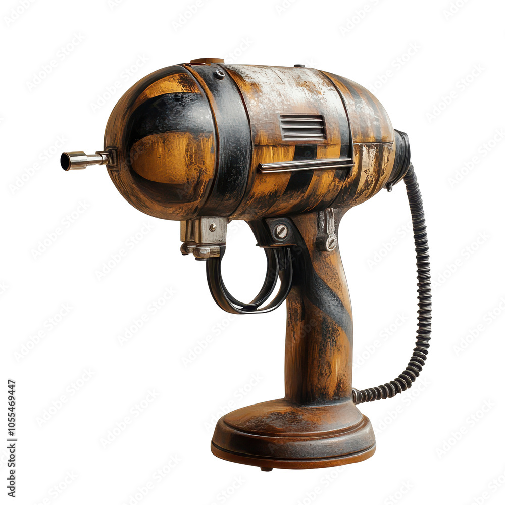 Vintage Retro Style Ray Gun Prop Model, isolated, transparent ...