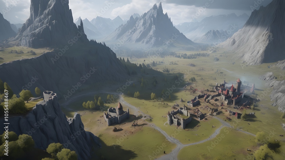 DnD Battlemap Battle Map Style - A detailed map illustrating an epic ...