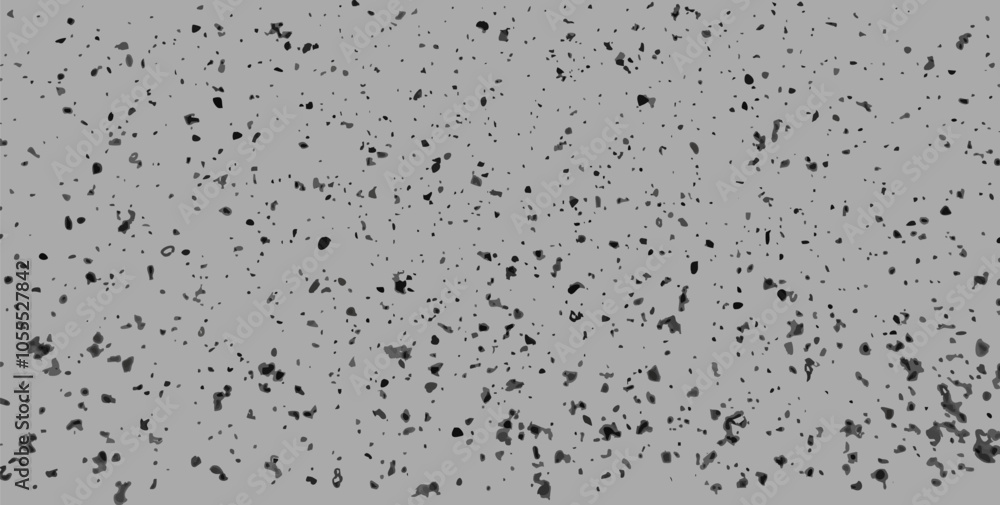 Grey mottled vector pattern. Random particles, spots and dust texture ...