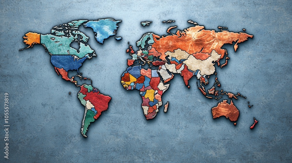 Alternate History World Map with Changed Borders Stock Illustration ...