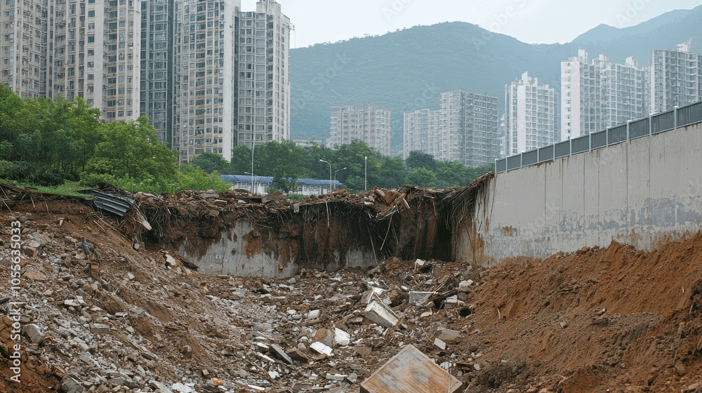 Collapsing structures the aftermath of a landslide and its impact on ...