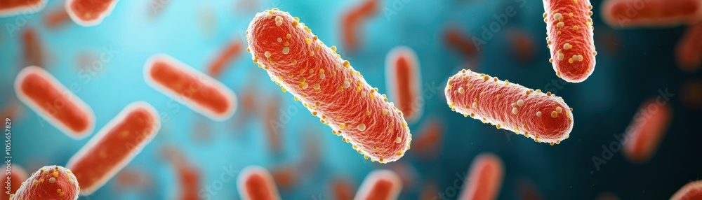 High-resolution image of vibrant, colorful bacteria in a microscopic ...