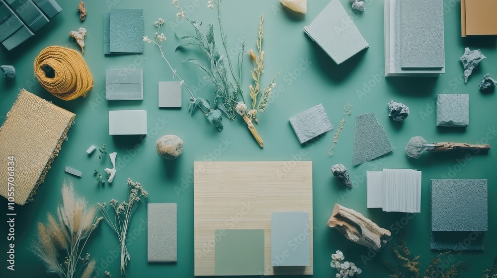 Stylish flat lay composition of creative architect moodboard design ...