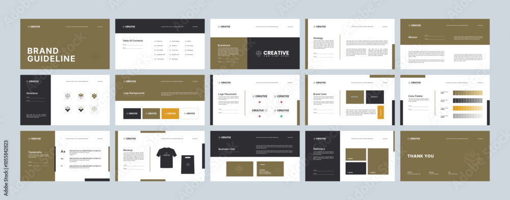 Complete Brand Identity Guidelines Template, Professional Logo ...