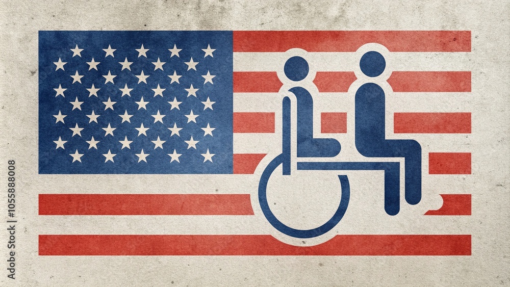 Minimalist Illustration Celebrating the Americans with Disabilities Act ...