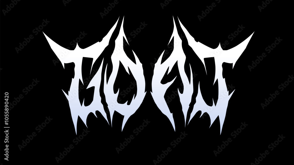 GOAT, text typography design vector in a sharp, jagged metal inspired ...