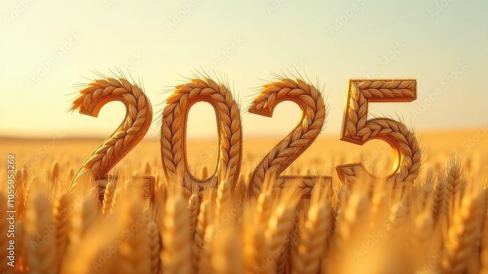 Agricultural business concept with New Year 2025. frame standing ...