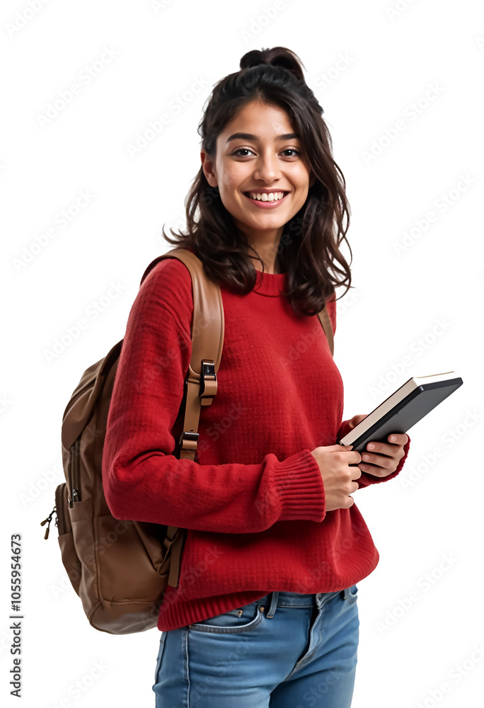 A female Indian student on a transparent background Stock Photo | Adobe ...
