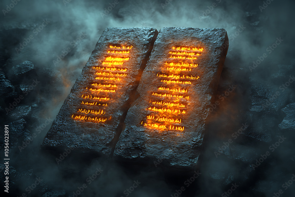 stone tablets with commandments. According to the Bible, these ...
