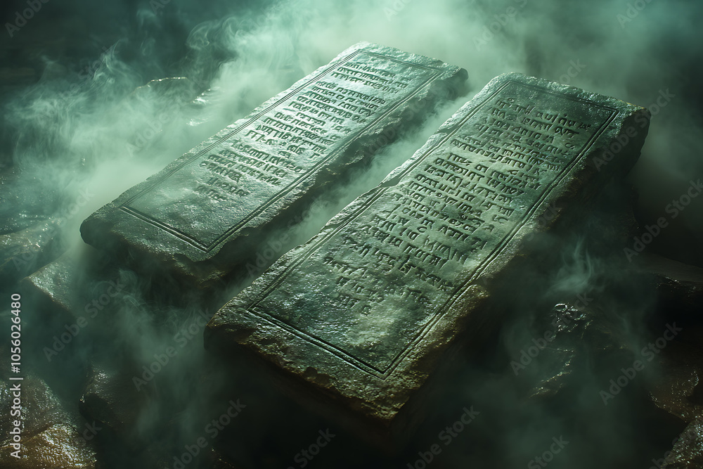 stone tablets with commandments. According to the Bible, these ...