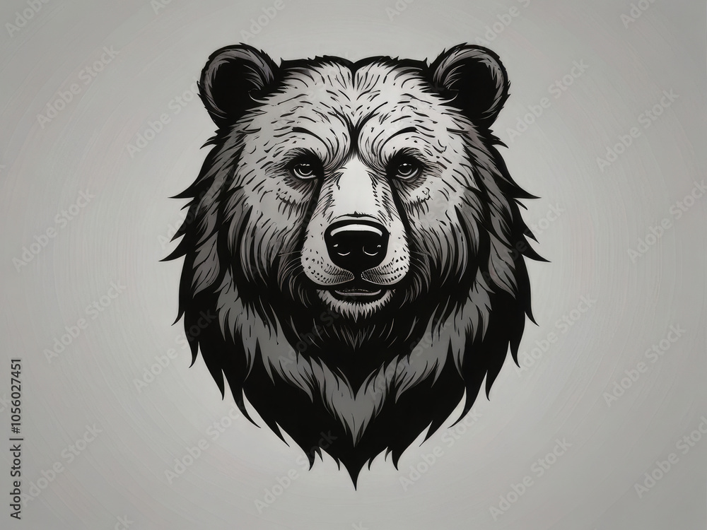 Royal bear emblems vector illustration black and white perfect for ...