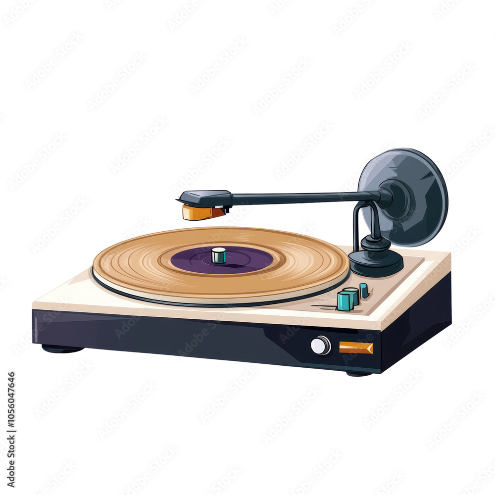 Vintage Turntable: A classic vinyl record player, capturing the ...