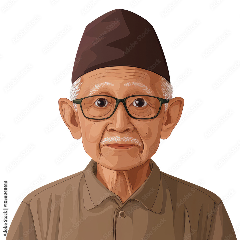 Wise Old Man Portrait isolated on transparent background, cut out, png ...