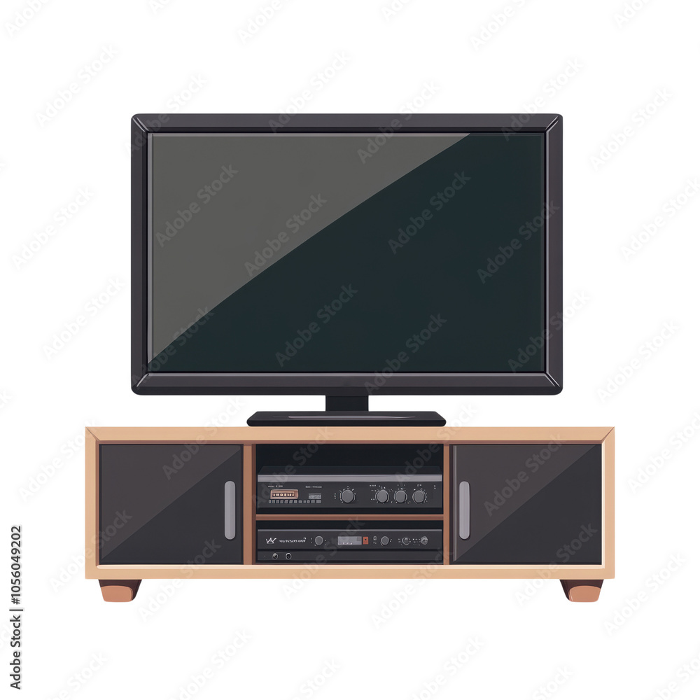 Retro Entertainment Center: A classic wood entertainment center with a ...