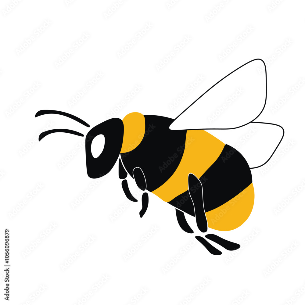 Cartoon bee mascot. A small bees flies. Wasp collection. Vector ...