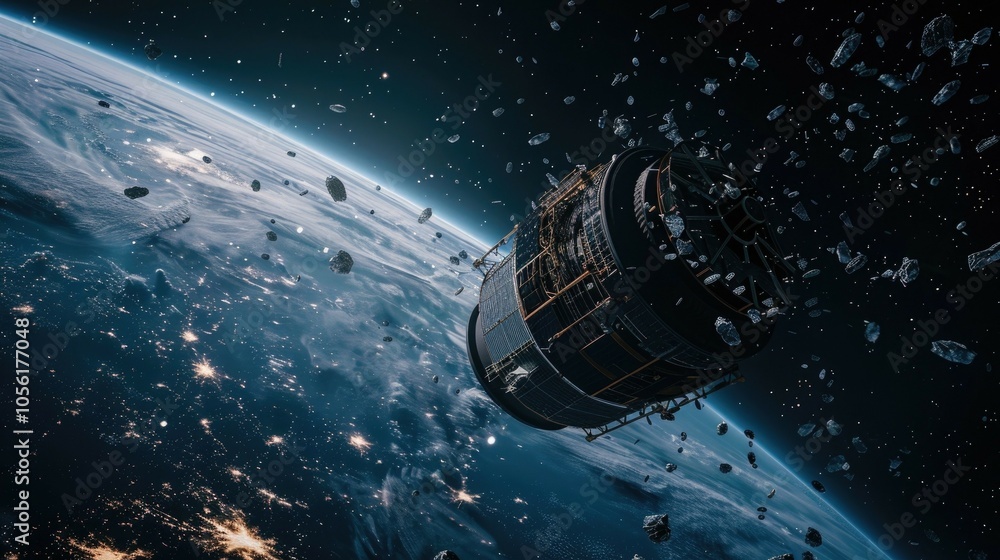 Space debris surrounding satellite in earth's orbit: a glimpse into the ...