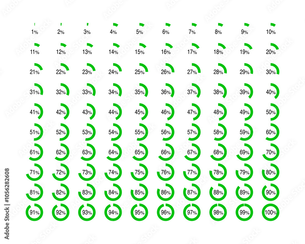 Collection Loading bar status icon. Vector illustration. Set of vector ...