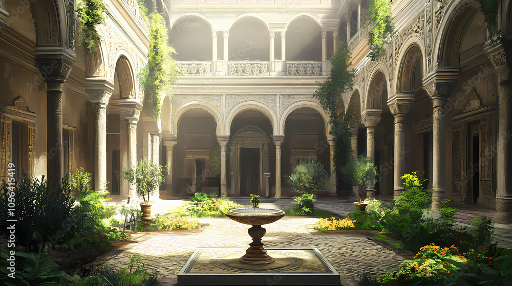 Roman atrium house central courtyard impluvium surrounding chambers ...