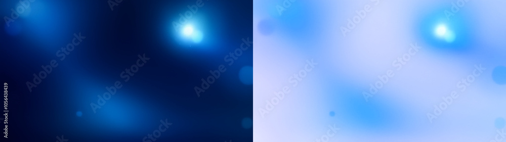 Blue circular light spots overlay on transparent background for a lens ...