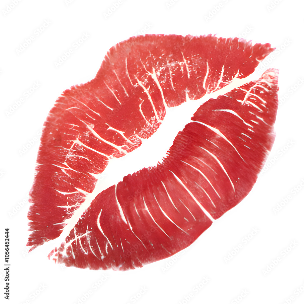 Red lipstick mark kiss isolated on transparent white background, png Lipstick kiss mark Stock ...
