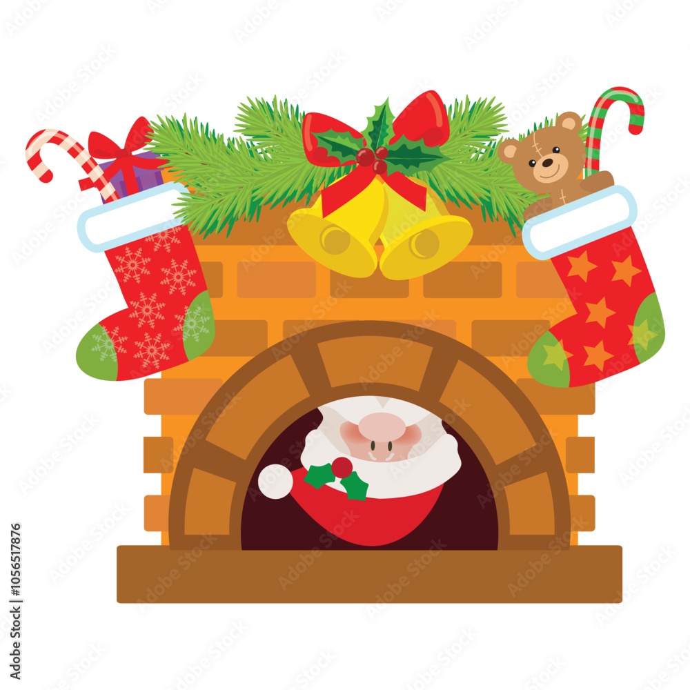 Cute Santa Claus vector cartoon illustration Stock Vector | Adobe Stock
