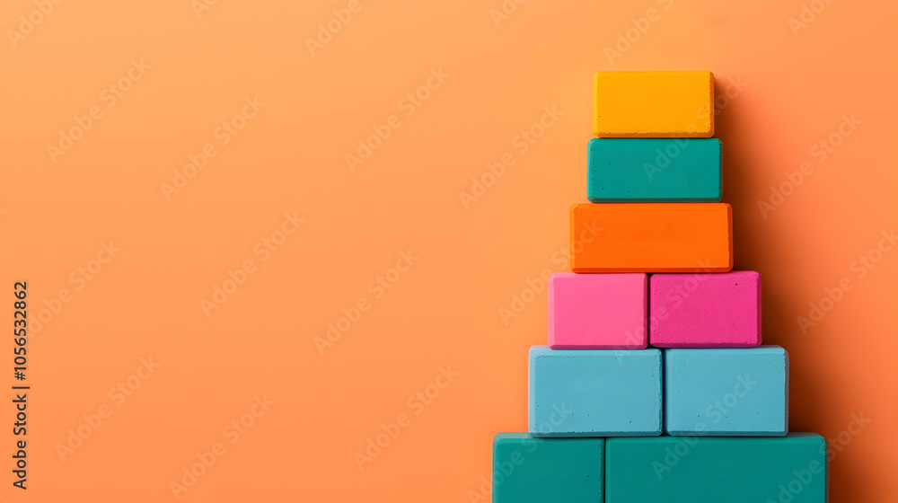 Layered brick pyramid structure visually representing the key ...
