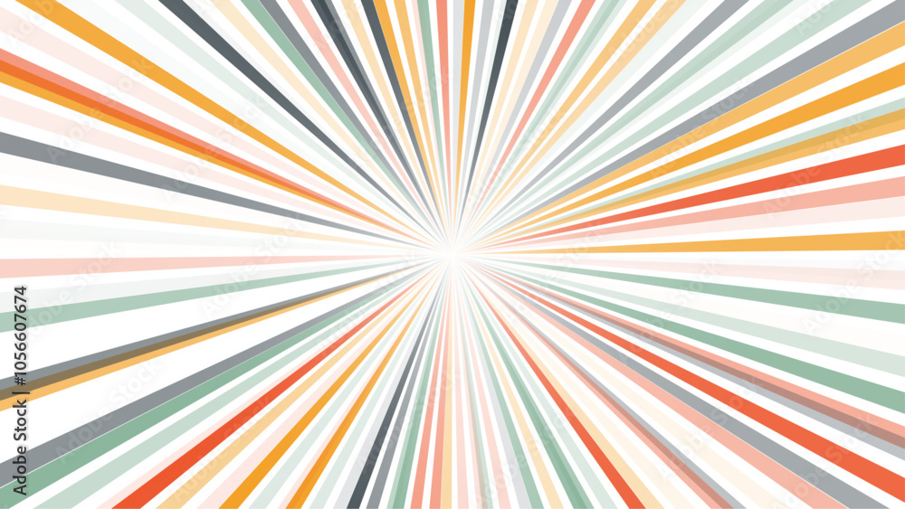 Sunburst Pattern. Multicolor Rays Sunburst Vector Design. Dynamic light ...