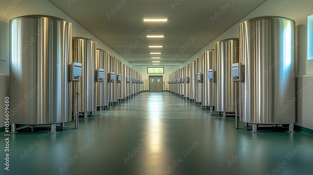 Storage Tanks for Industrial Liquids Rows of massive cylindrical tanks ...