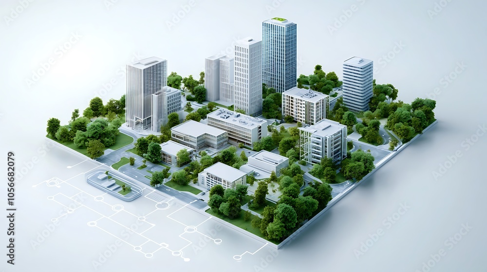 Exploring modern urban architecture a 3d visual representation of a ...