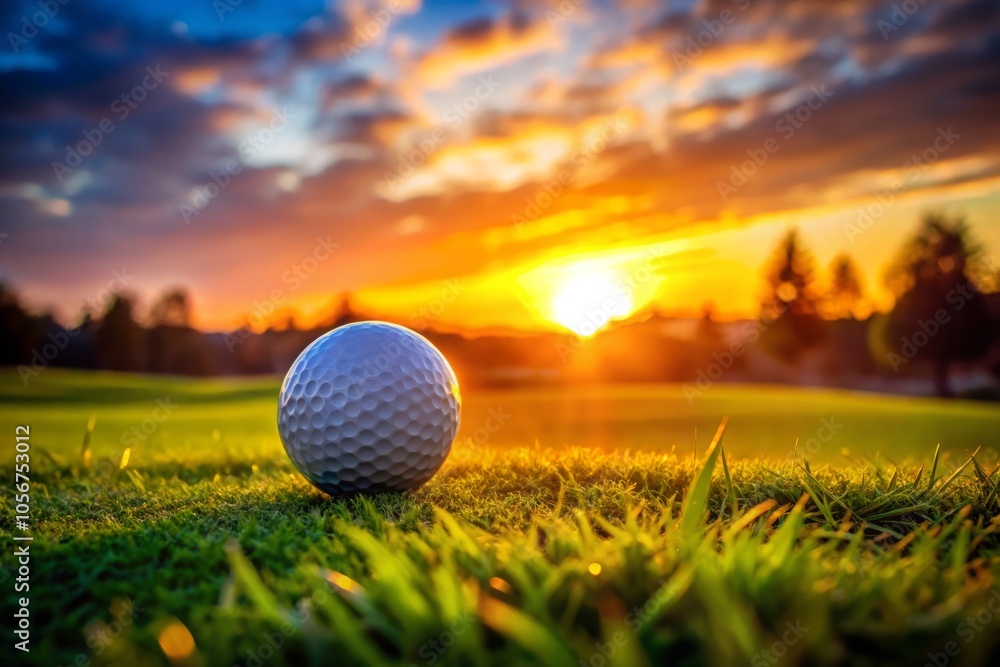 An enchanting watercolor scene features a golf ball on a lush course at ...