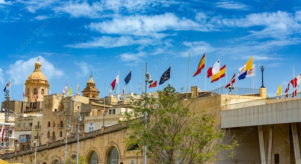 Medieval Malta: Birgus skyline features iconic historic Birgu buildings ...