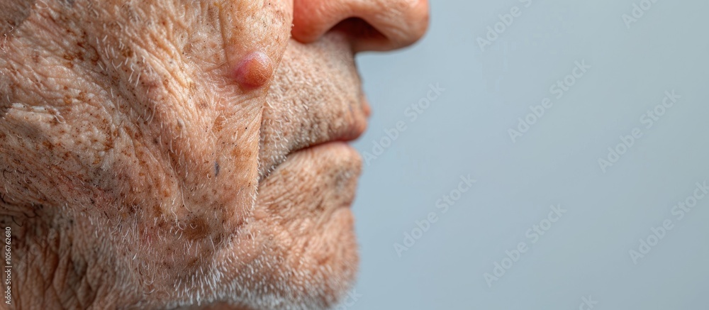 Foto de Stock Senior Skin Problem Old Man Skin Tags Pedunculated Skin ...