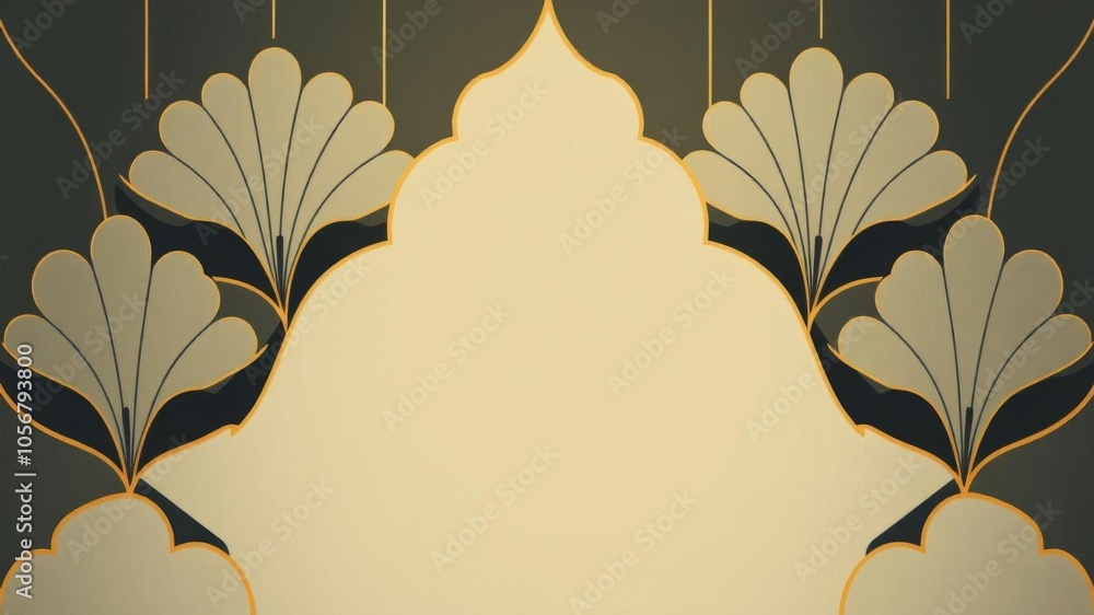 Abstract outline contour design with a pattern style luxury art deco ...