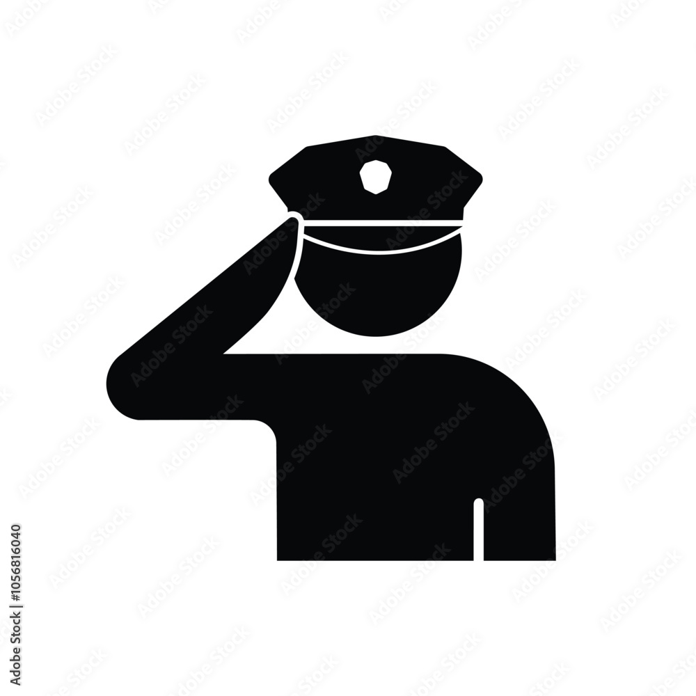 policeman icon, police officer on transparent background Stock Vector ...