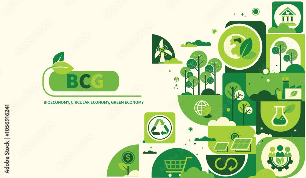 BCG concept for sustainable economy development. Bio economy, circle ...