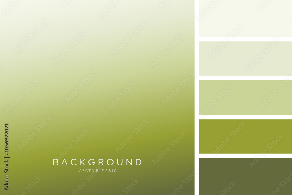 Soft natural olive green gradient background with color palette, vector illustration Stock ...