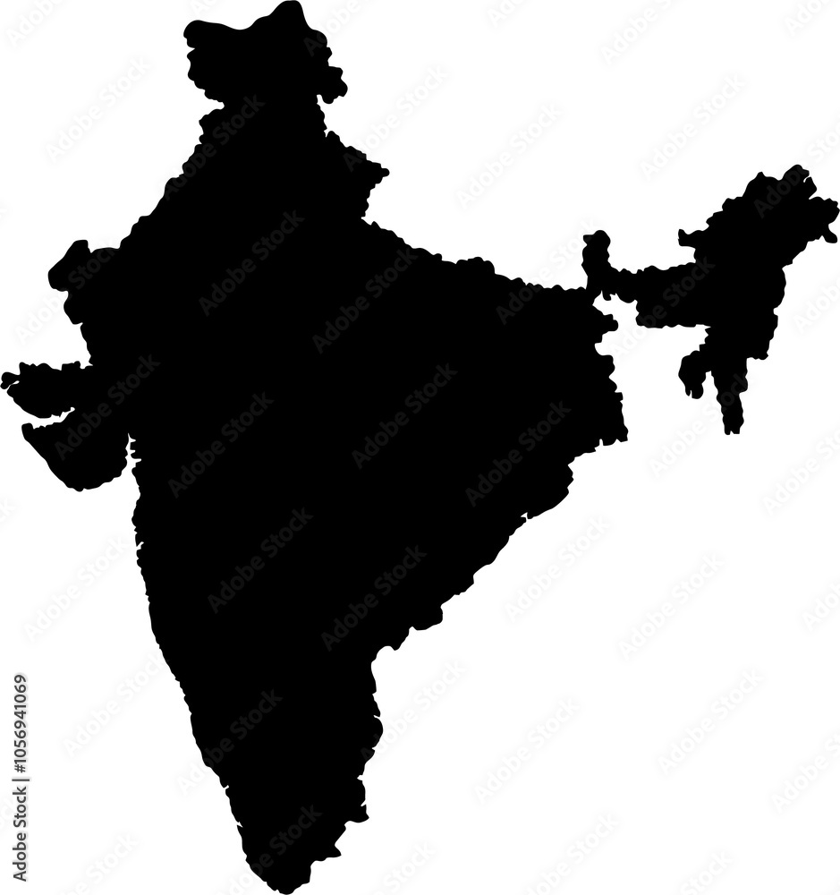 Map of INDIA, Indian map vector illustration, Map India isolated white ...