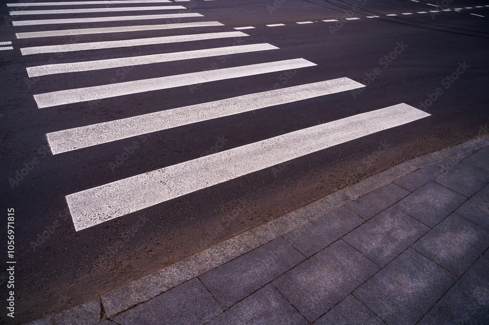Cross walk empty. Pedestrian crossing. Asphalt road background ...