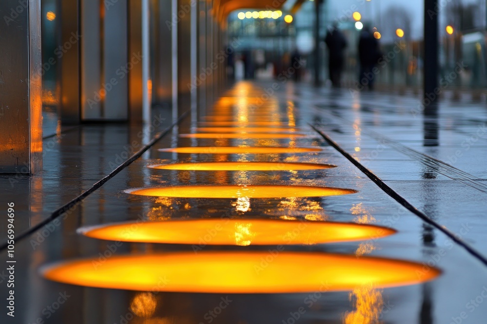 Illuminated Urban Design Recessed Lighting Creates a Striking Visual ...