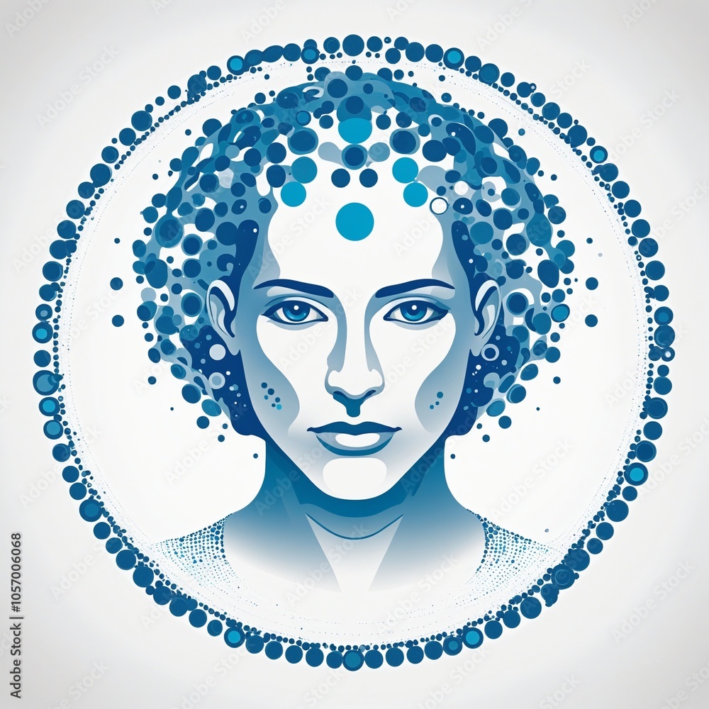 Innovative Abstract Human Symbol: Circular Design Representing Science ...