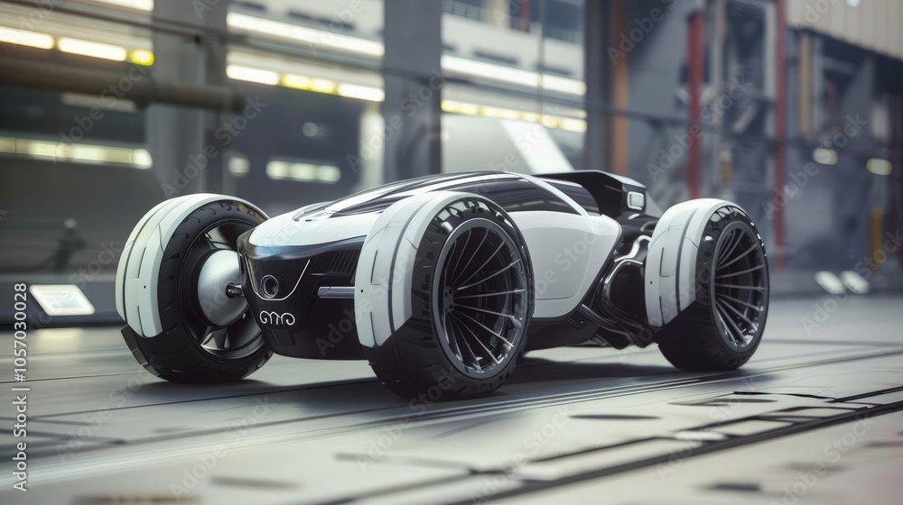 Craft a futuristic 3D model of an electric car that embodies the ethos ...
