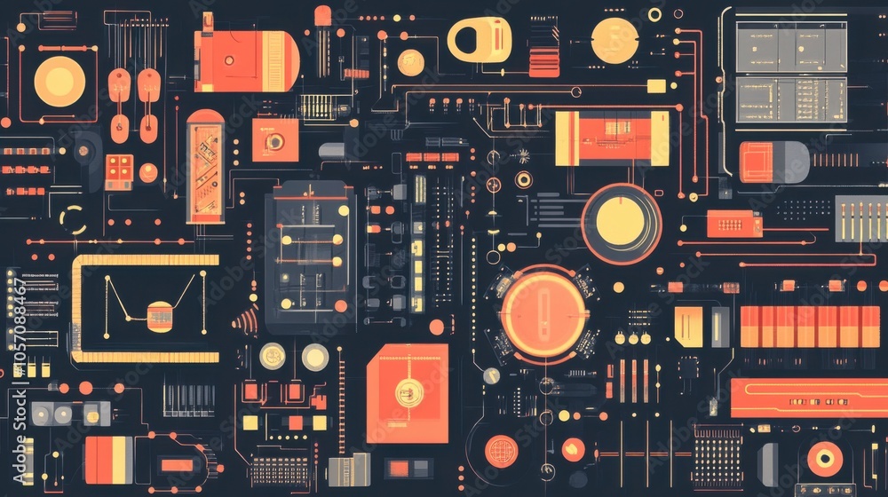 Electrical circuits vector, illustrating complex wiring diagrams ...