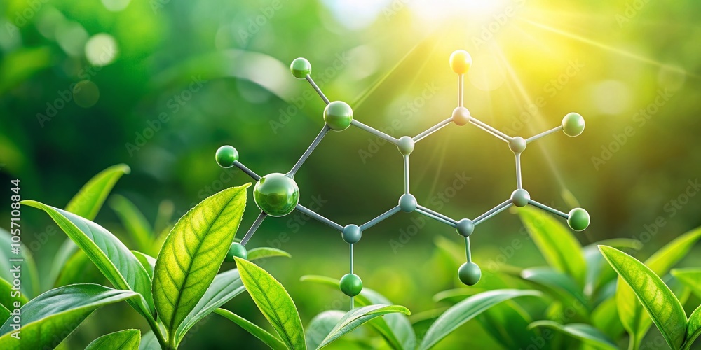 L-Theanine Molecule Structure - Chemical Formula of Green Tea Amino ...