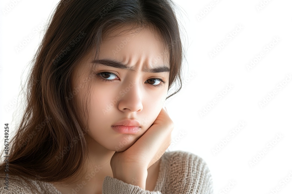 Female unhealthy Sickness, asian young woman, girl unwell and coughing ...