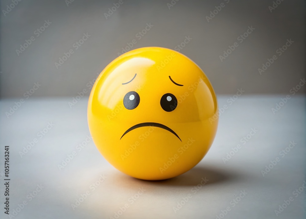 Sad Yellow Emoticon Ball - Expressive Product Photography for Emotional ...