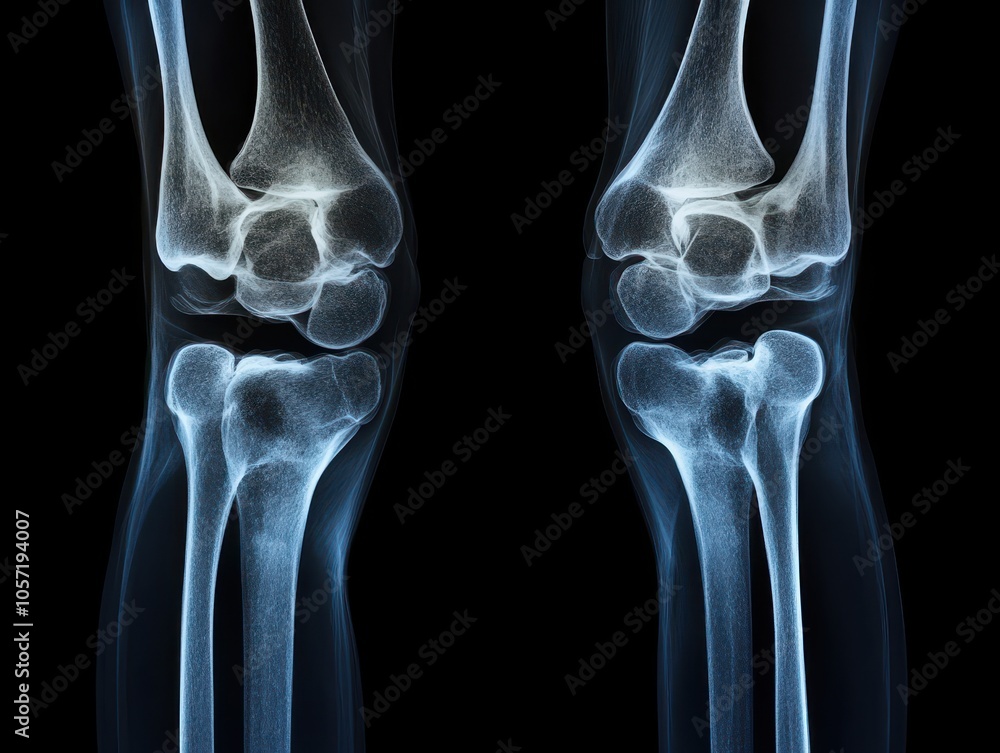 Knee joint x-ray (AP and lateral view) showing early signs of ...