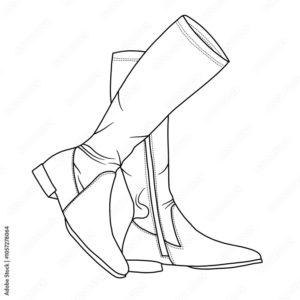 Women's Knee High Boots Comfy Flat Heel Side Zipper Costume Knight ...