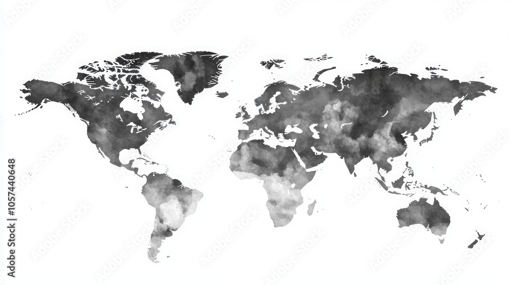 World map Grayscale,isolated on white background for website layouts ...