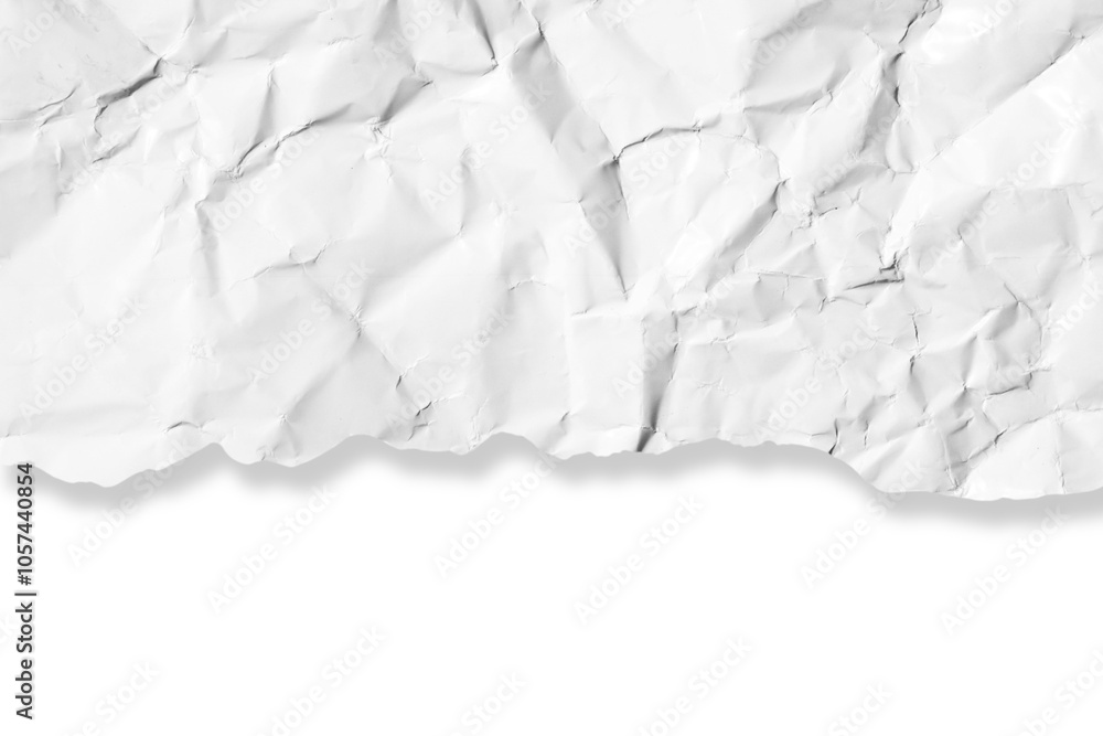 Torn white crumpled paper. old crumpled wrinkled ripped paper on ...