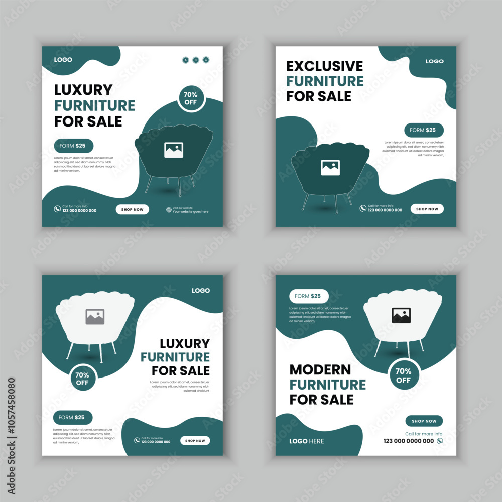 Luxury furniture shop social media post design or Instagram product ...